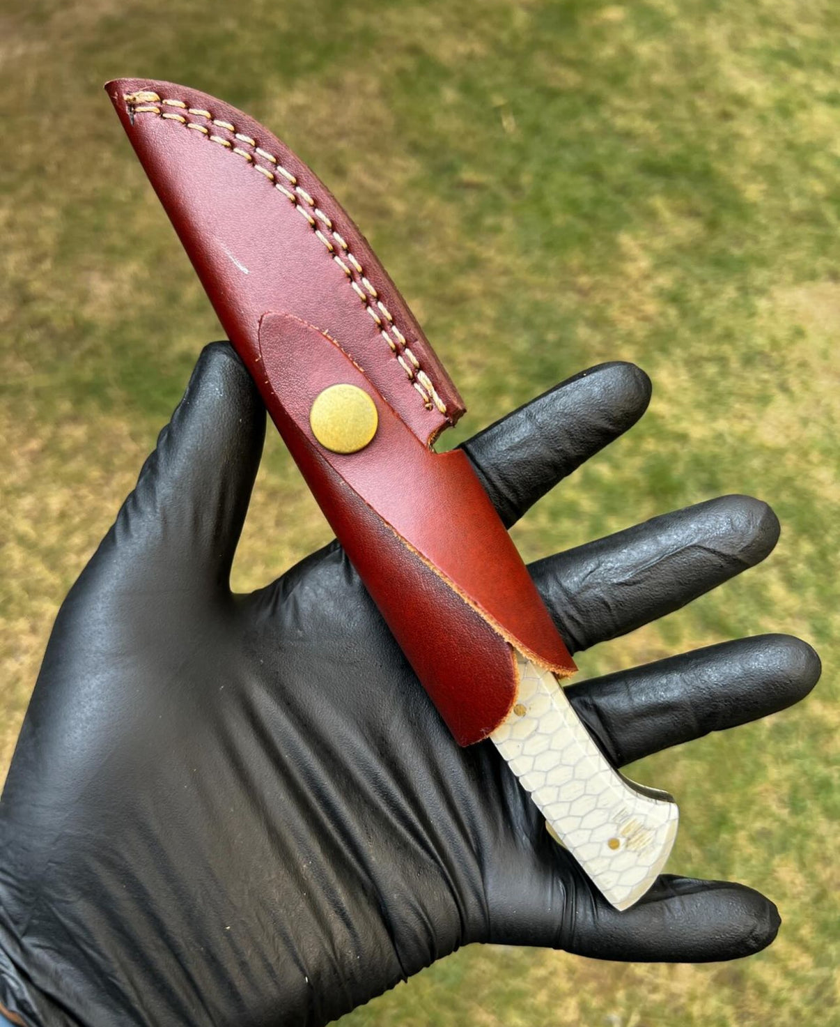 Bumpy Johnson - Mahogany - Damascus knife- 10 inches – cskforged