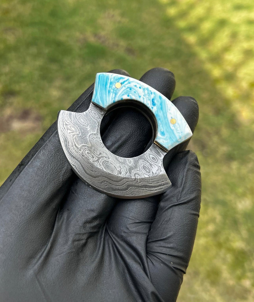Finger hole Unique Handmade ULU Knife – cskforged